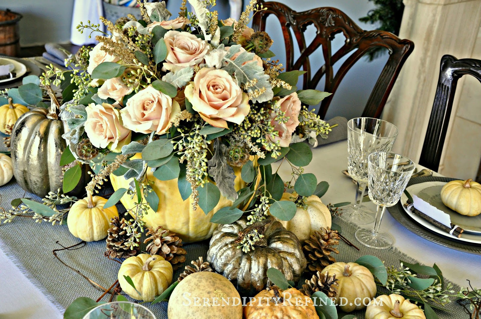 Serendipity Refined Blog: Rustic Gray and White (and Pink) Thanksgiving ...