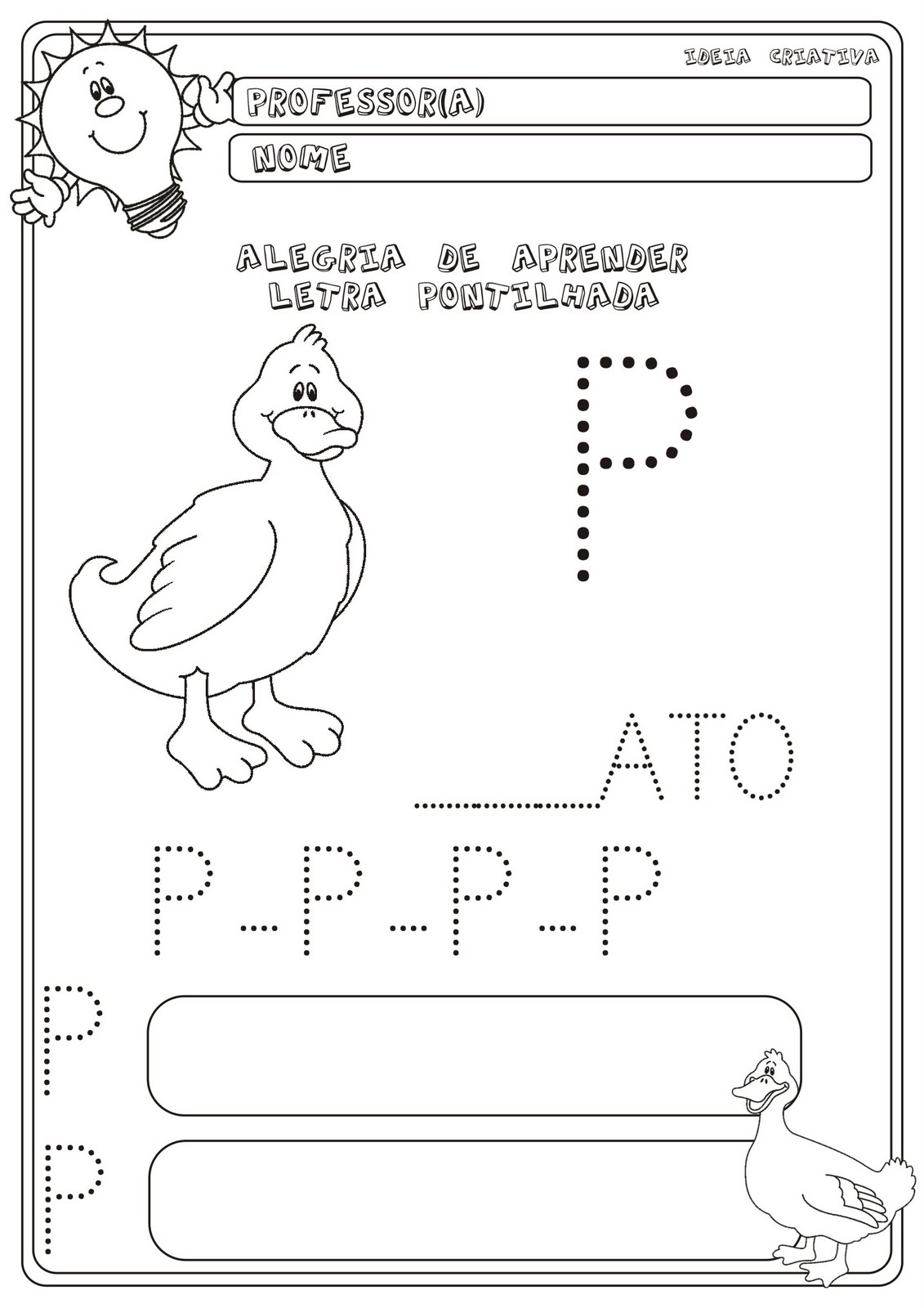 Atividade De Alfabetização Letra P - REVOEDUCA Atividade De Alfabetização Letra P - REVOEDUCA