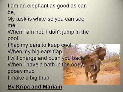 Mrs. Whillier's Wonder kids!: Elephant Poems