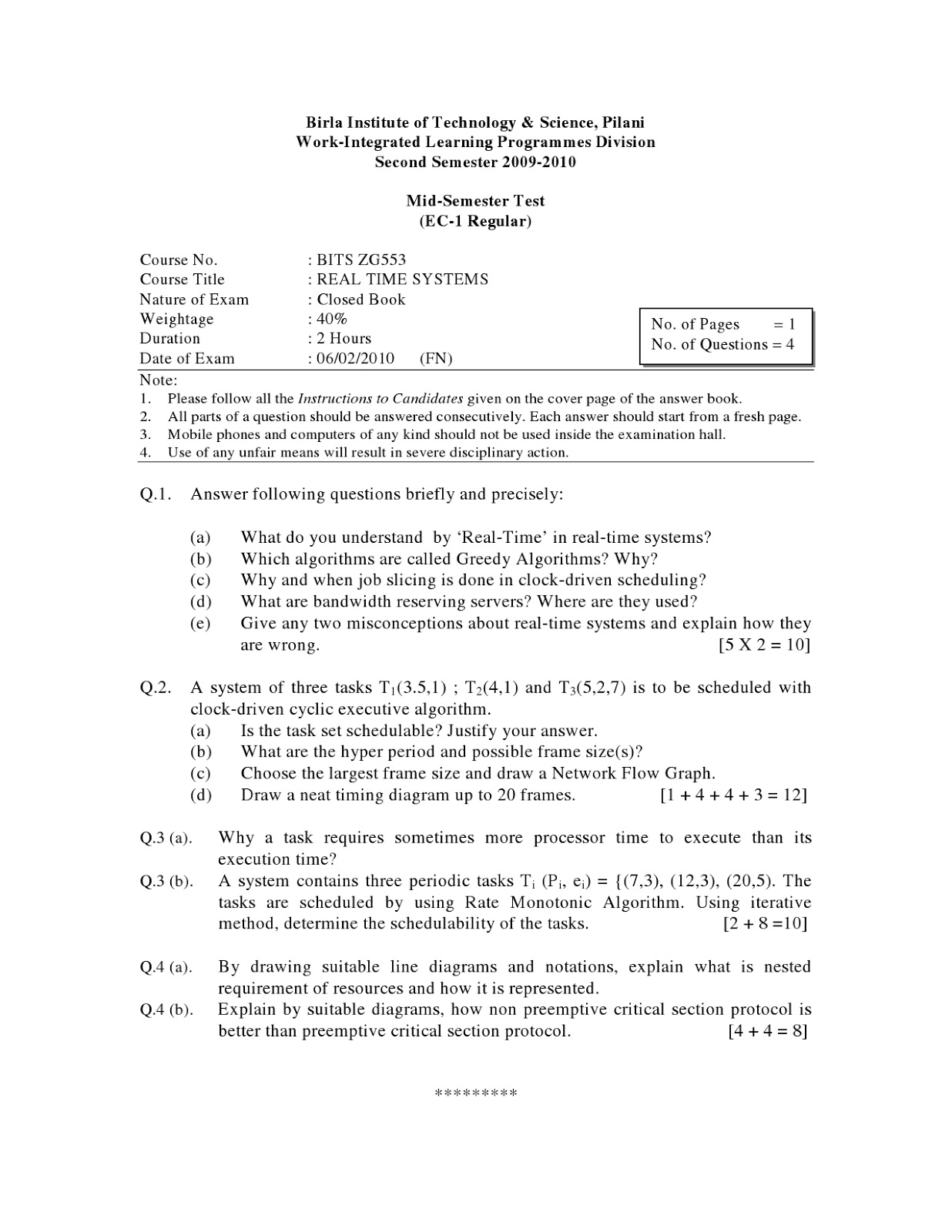 Question Papers: SEM 1