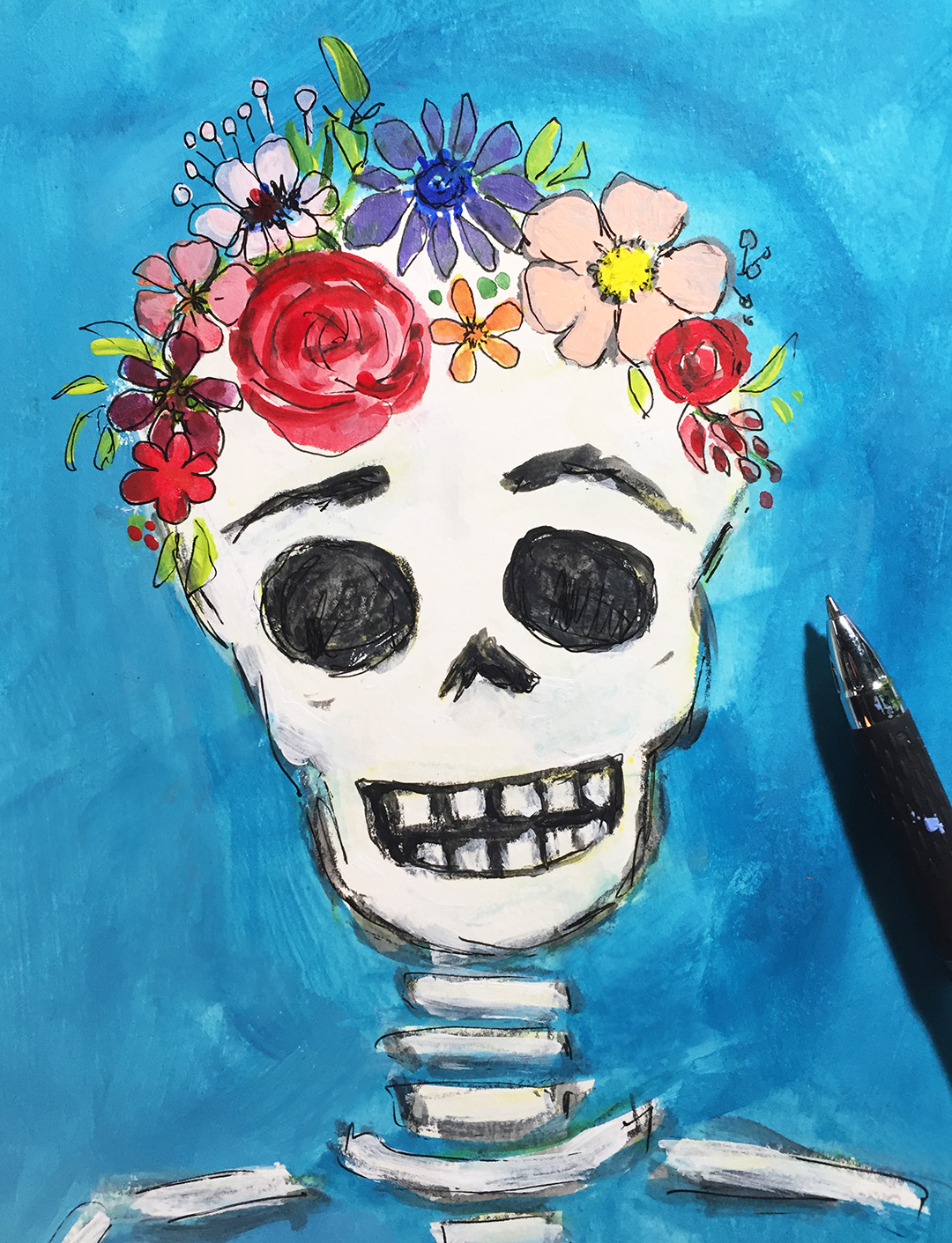 StencilGirl Talk: Day of the Dead Smiling Halloween Skeleton