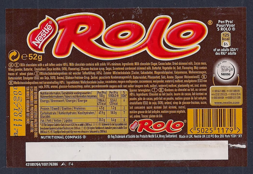 Nestlé Chocolate Wrappers!: Rolo 52g