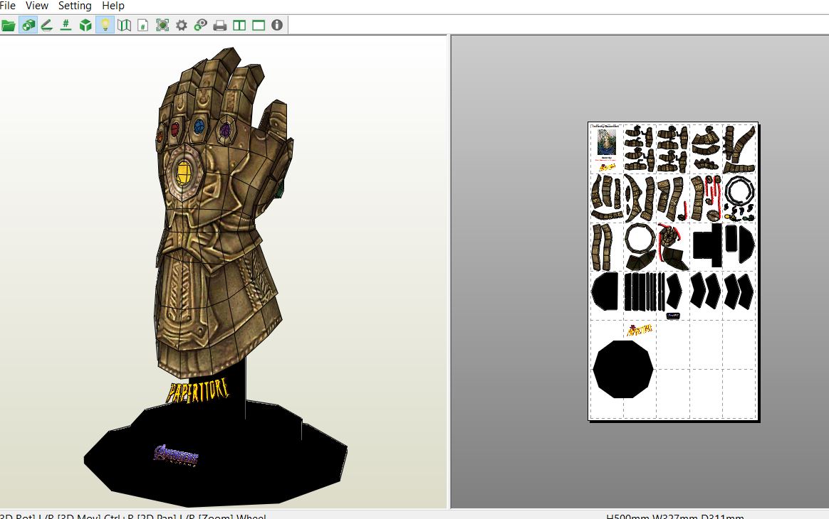 Infinity Gauntlet Paper Model
