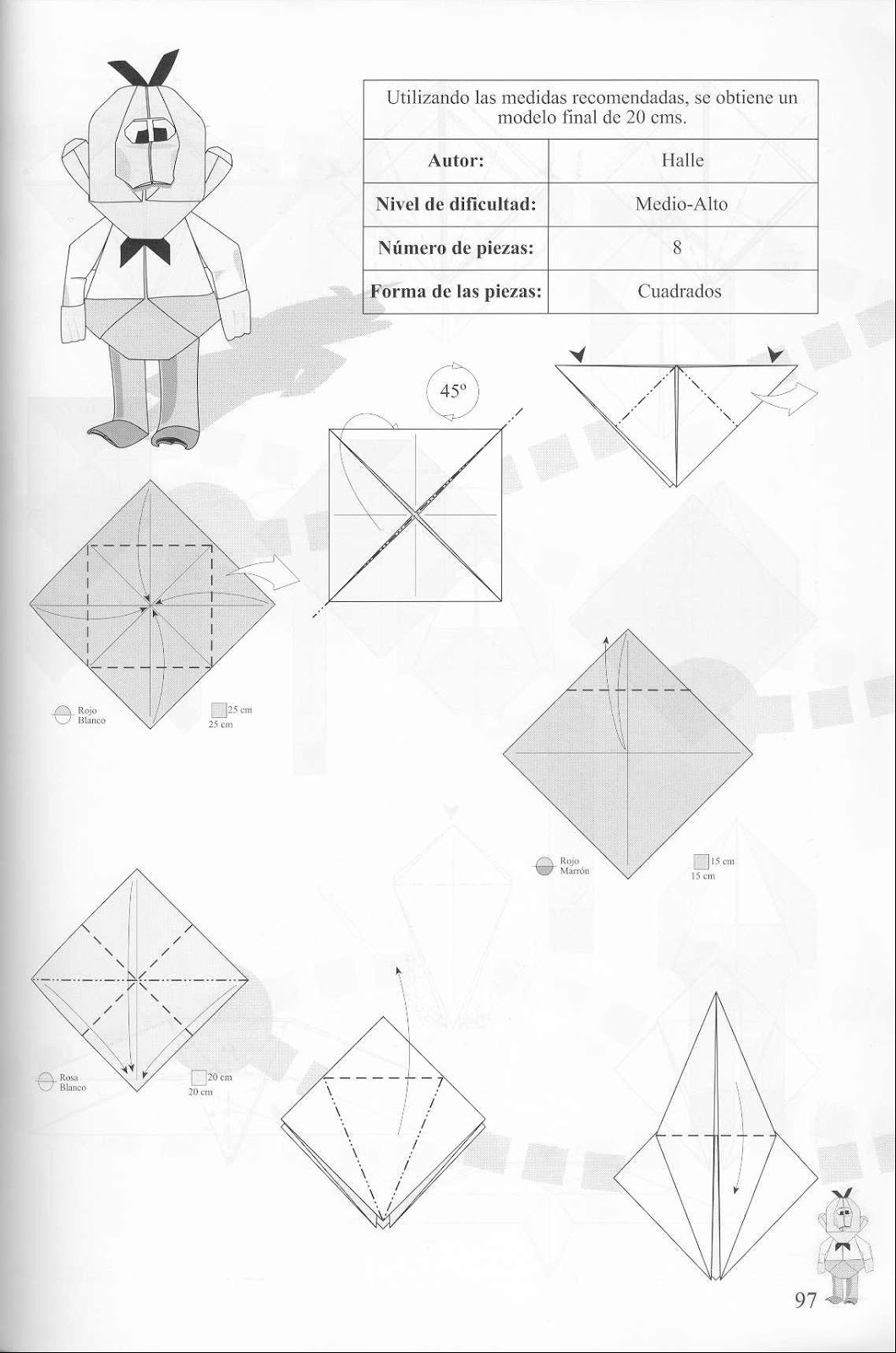 Origami Cartoon 3-Halle - Ruby Book Origami