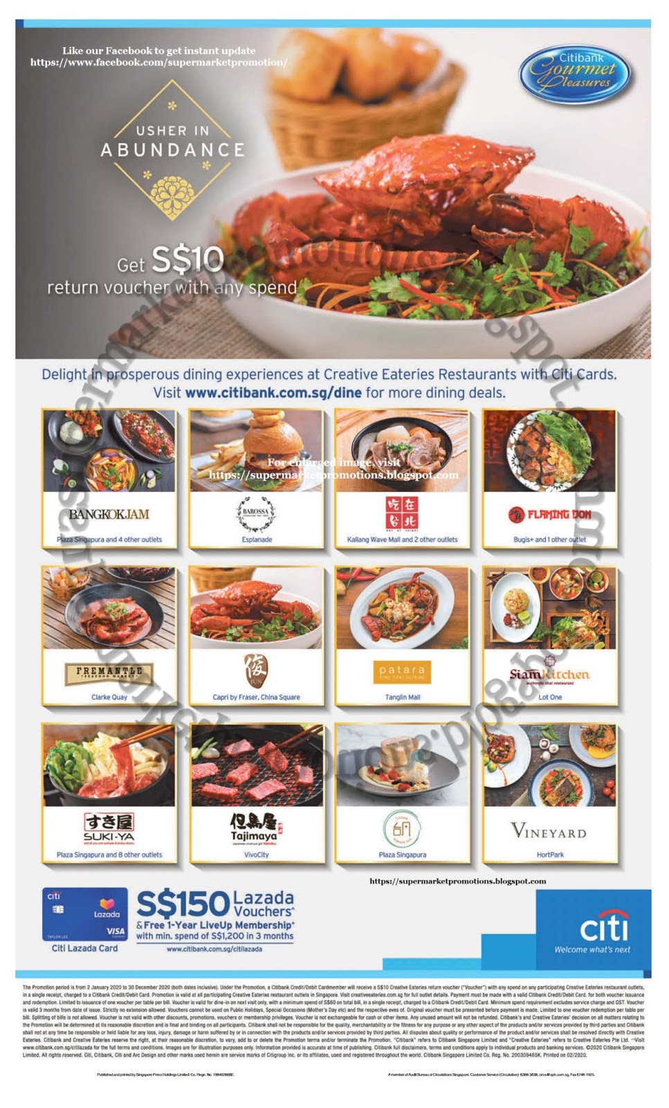 Citi Cards Dining Deals 02 February 2020 ~ Supermarket Promotions