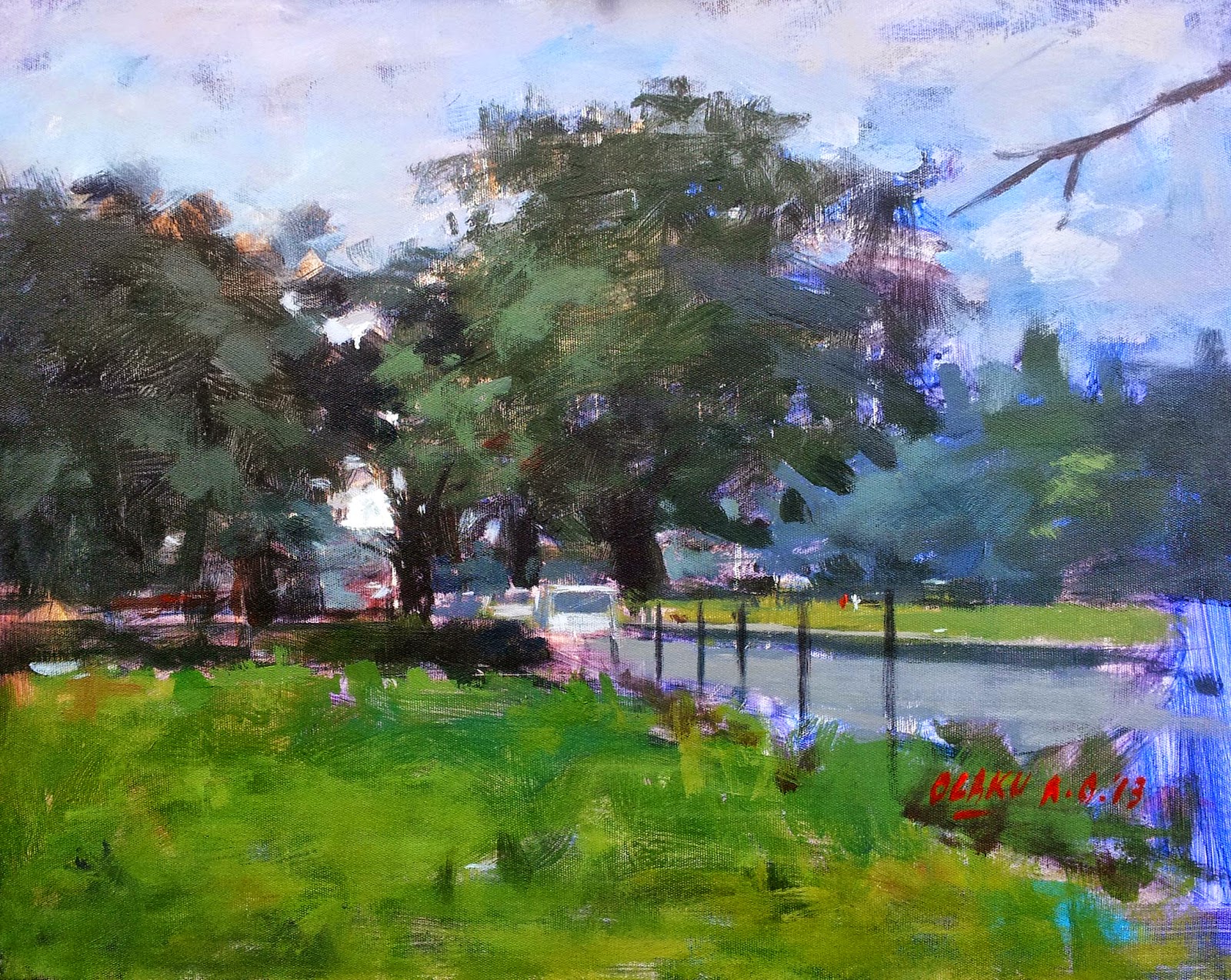 Abiodun Olaku, 1958 | Waterscape/Cityscape painter | Tutt'Art ...