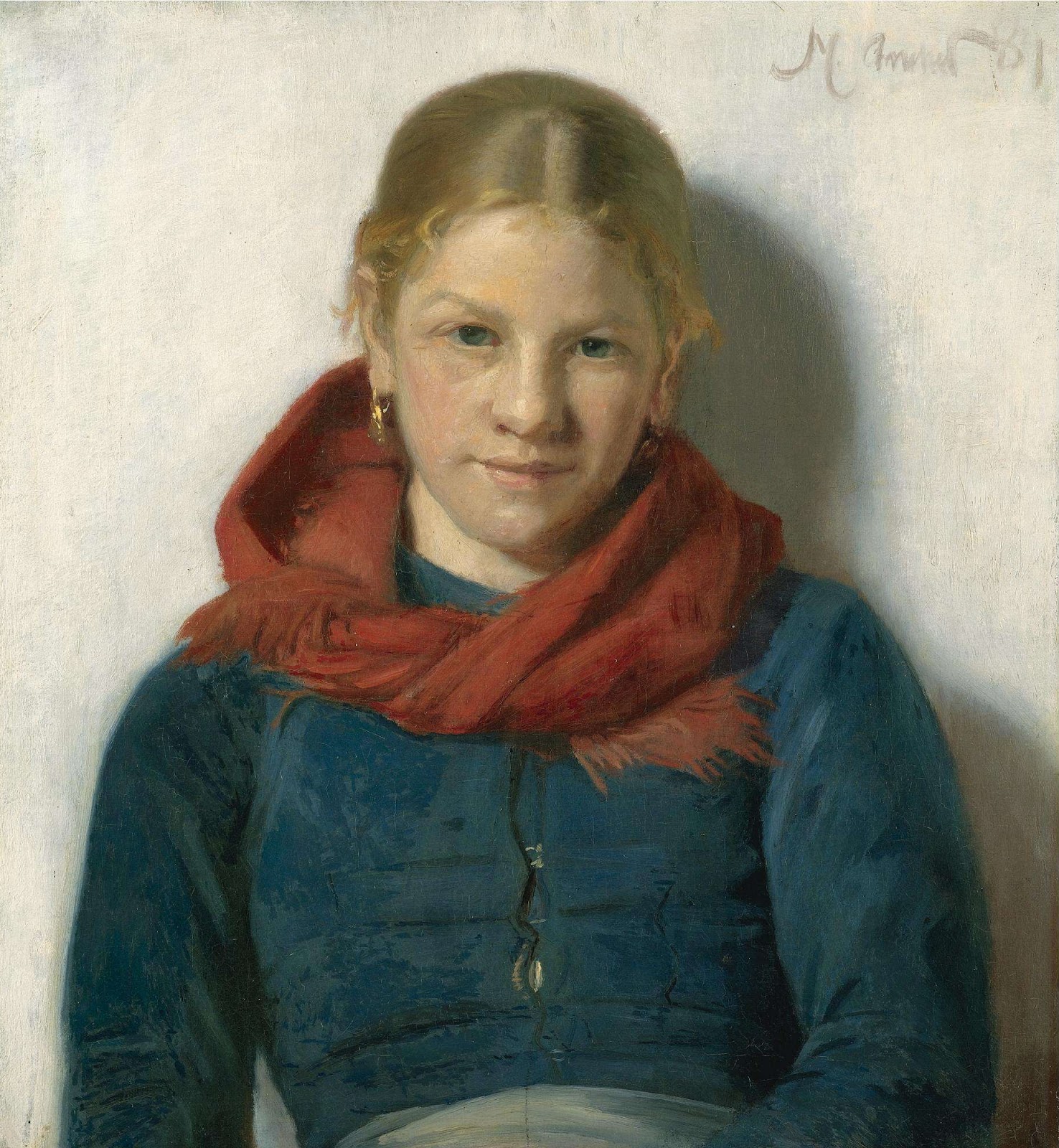 Michael Ancher | Skagen girl in a red shawl, 1881 | Tutt'Art ...