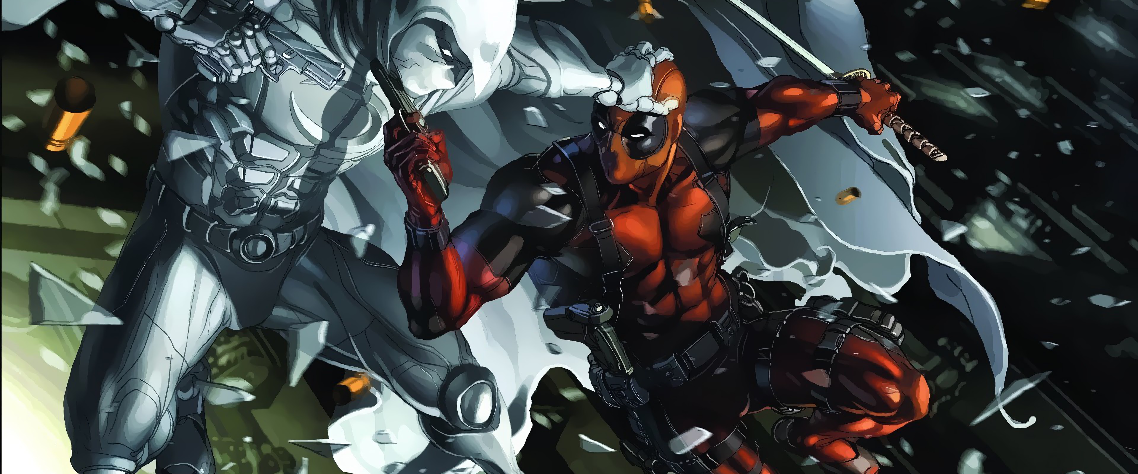 Moon Knight vs. Deadpool, 4K, #186 Wallpaper PC Desktop