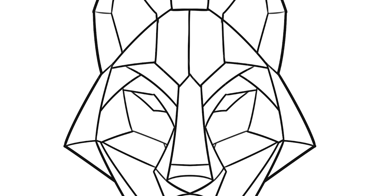 Geometric wolf tatto coloring pages | Coloring Pages