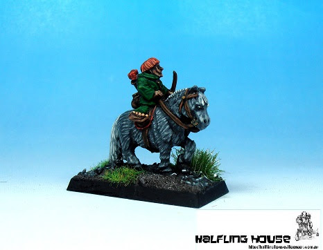 Halfling House: Legless, mounted halfling ranger