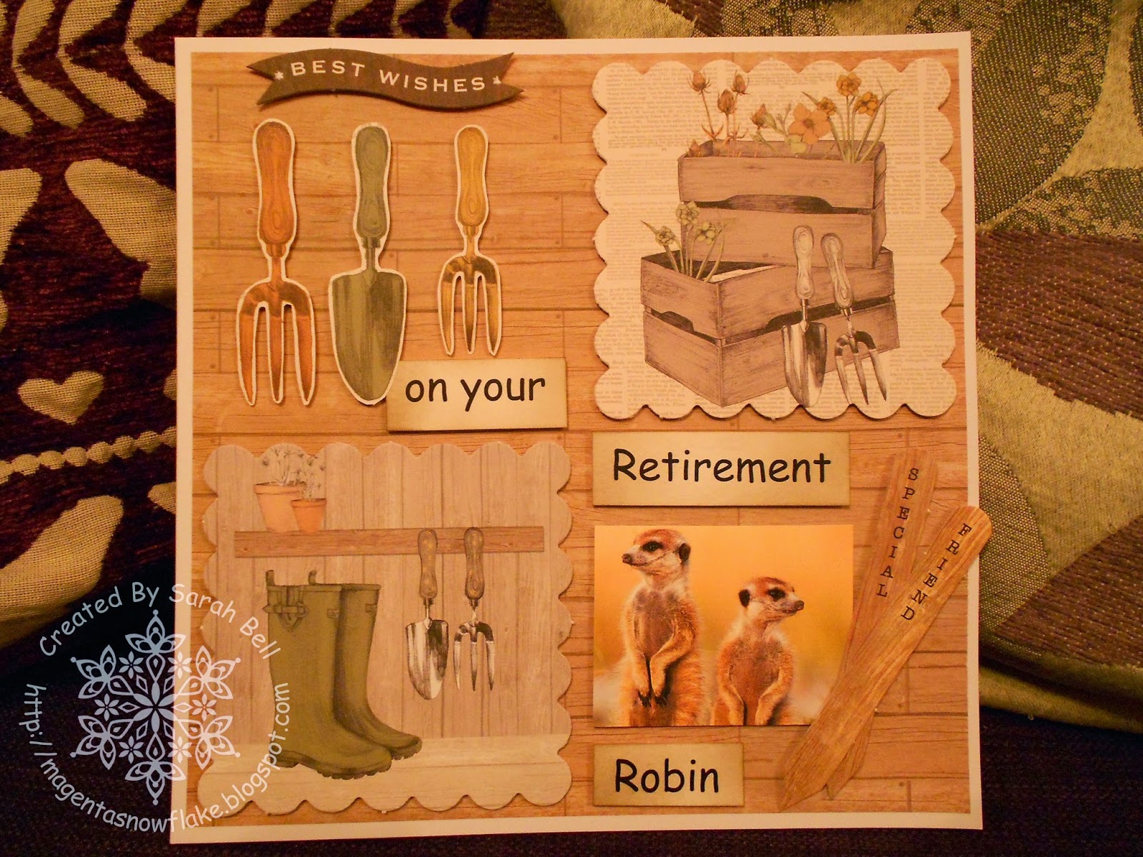 Magenta Snowflake Designs : Retirement Card using Craftwork Cards ...