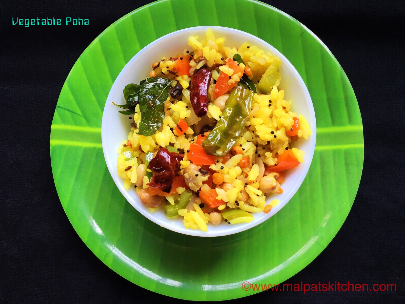 VEGETABLE POHA (Flat rice with vegetables), how to make vegetable poha ...