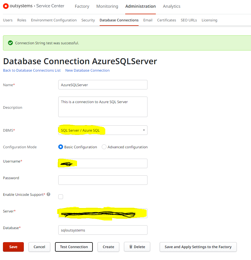 Outsystems Integrations - Connecting to Microsoft Azure Sql Server