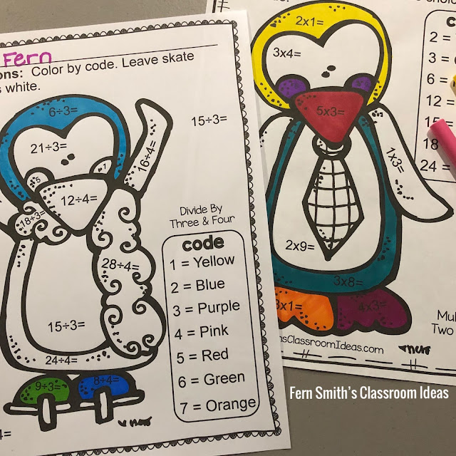 Winter Fun! Funky Penguins Color Your Answers Printables For Addition ...