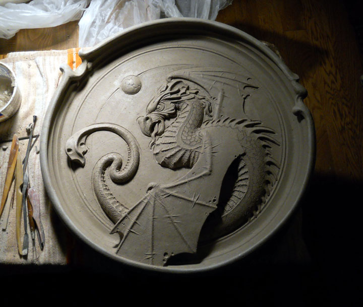 William Jeffrey Jones in the Third Dimension: Dragon Platter Sculpting ...