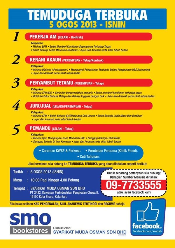 jmc kota bharu: Temuduga Terbuka Di Syarikat Muda Osman Sdn. Bhd.