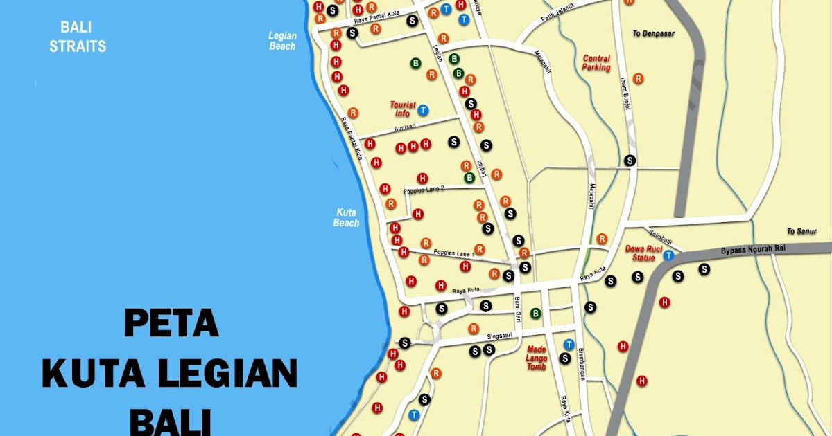 Gaya Terbaru 30+ Peta Pantai Kuta Bali, Pemandangan Pantai