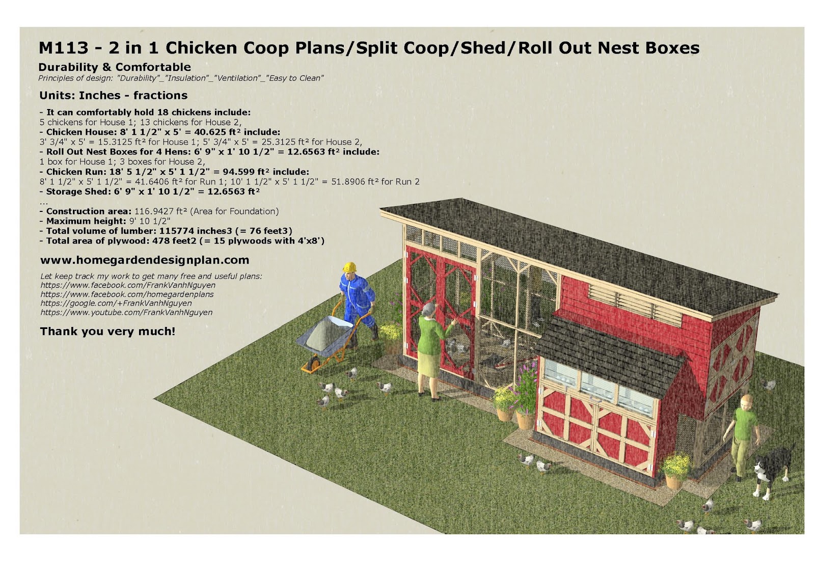 home garden plans: M113 _ 2 in 1 Chicken Coop Plans - Split Chicken ...