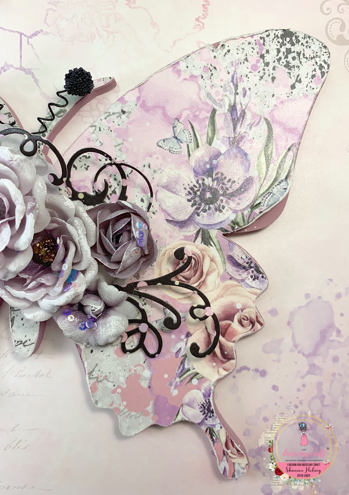 Dress My Craft: Mixed Media Butterfly Featuring Pink Smoke Collection ...
