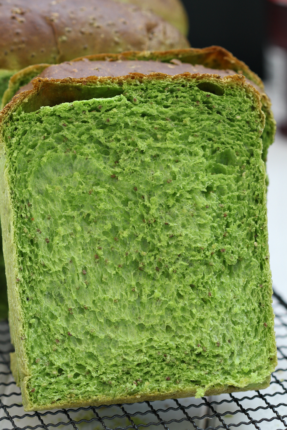 Chia-green tea milk bread