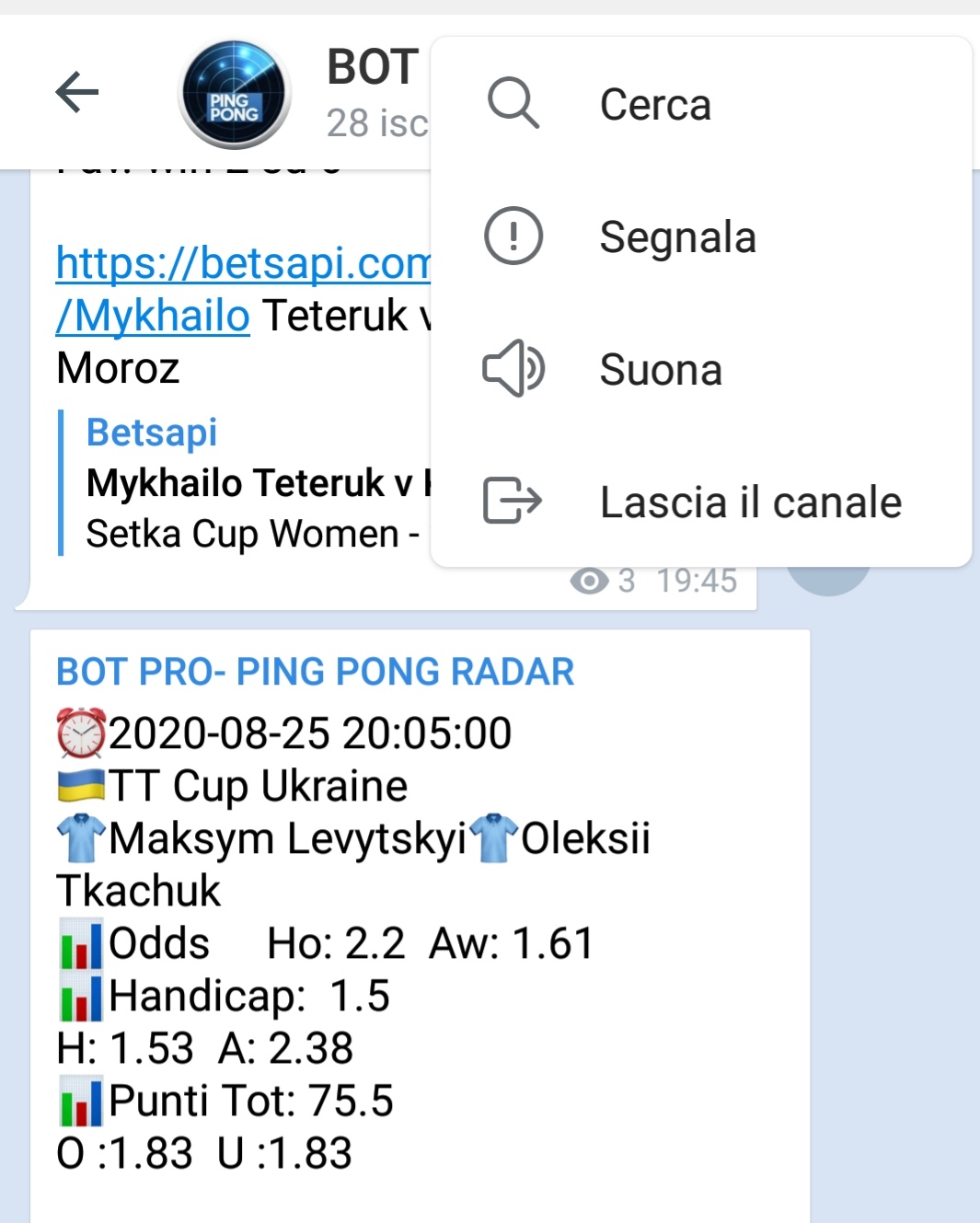 PING PONG RADAR: BOT RADAR NEWS