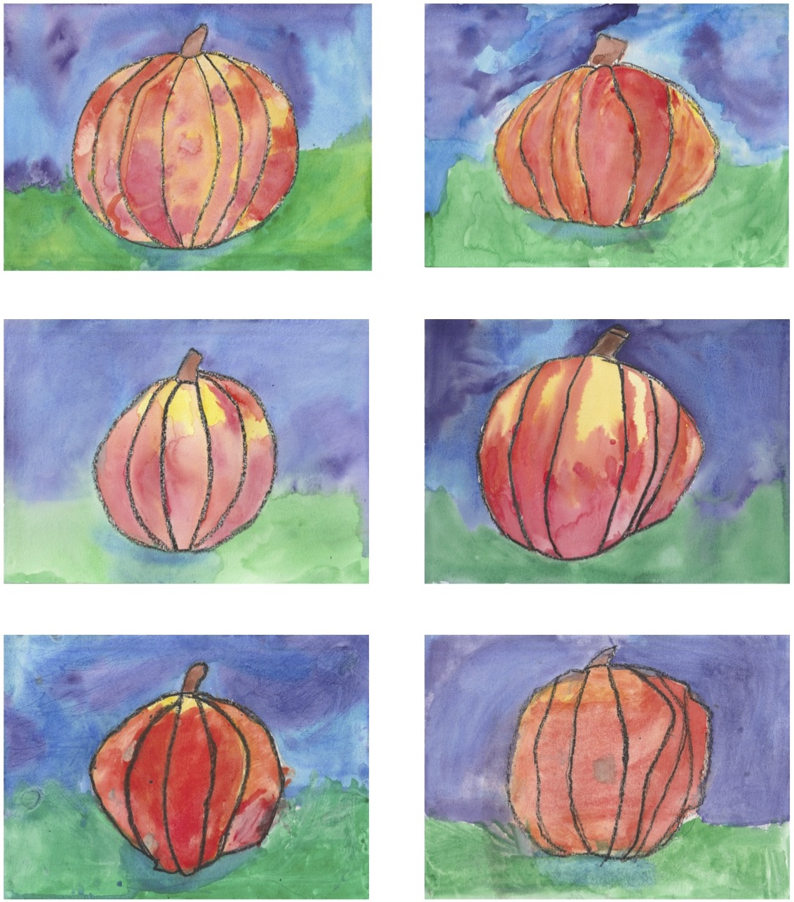 The Rolling Artroom: Watercolor Pumpkins (1st-3rd Grade)