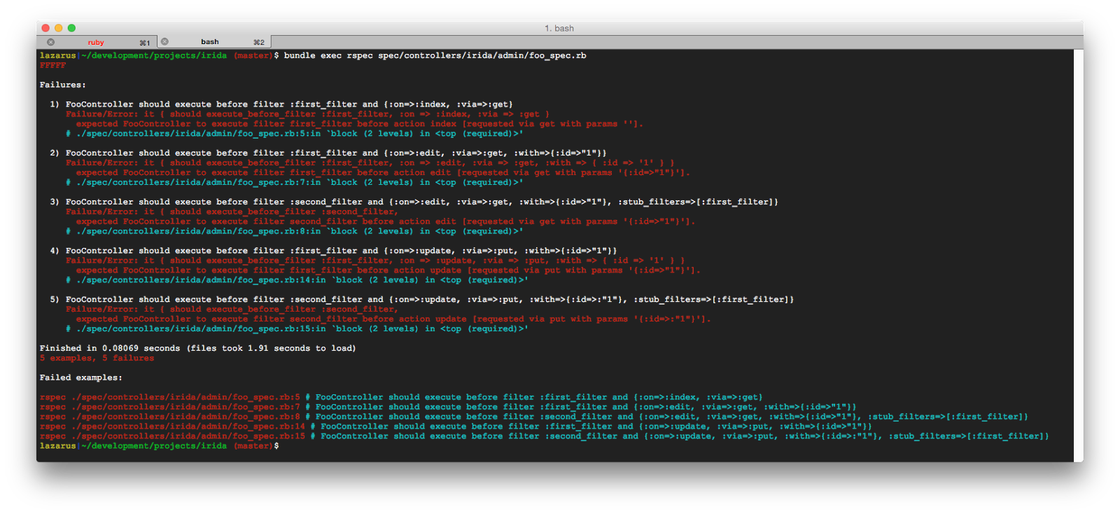 Testing execution of filters with RSpec Testing execution of filters with RSpec