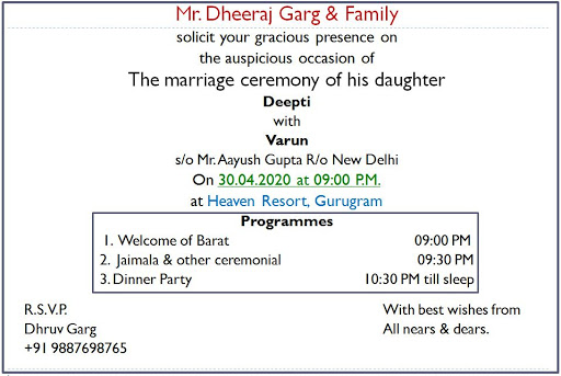 English Class: Invitation Writing CLASS XI-XII CBSE