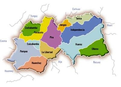 Municipalidades en la provincia de Huaraz, región de Ancash