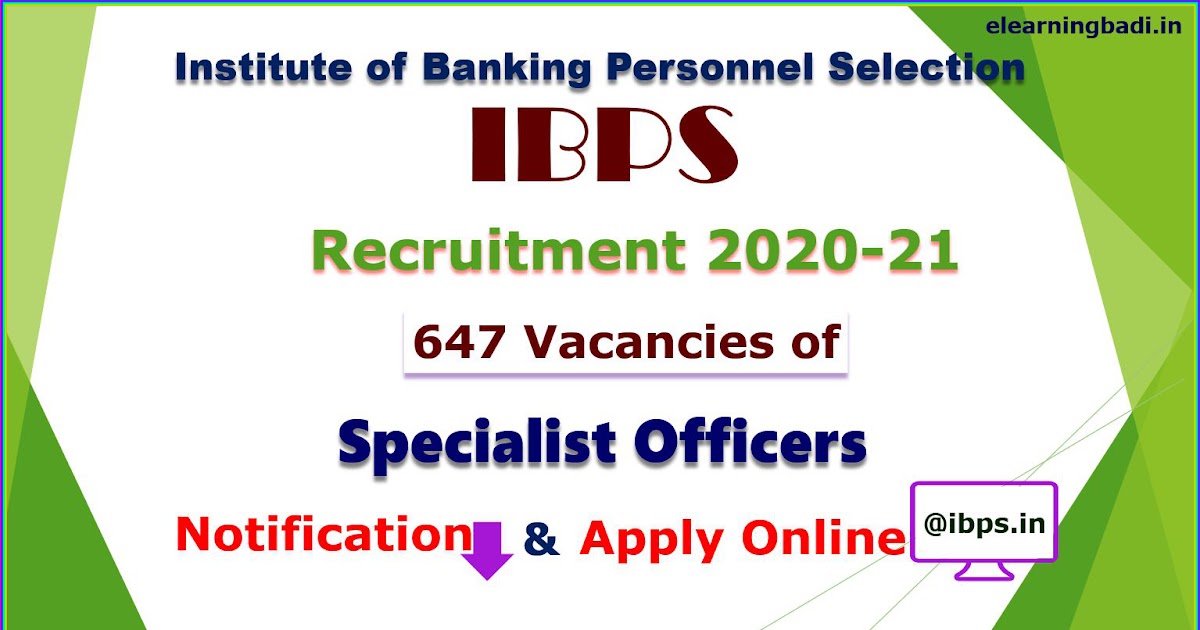 IBPS Recruitment 2020-21| Common Recruitment Process for Recruitment of ...