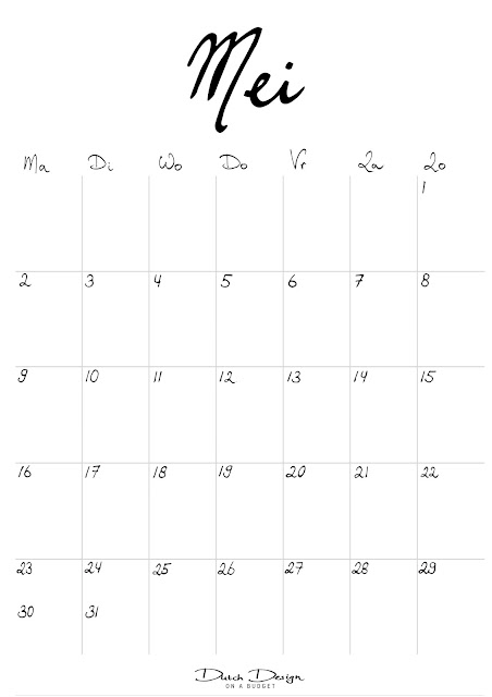 Dutch Design on a Budget: Free printable | Kalender april, mei & juni