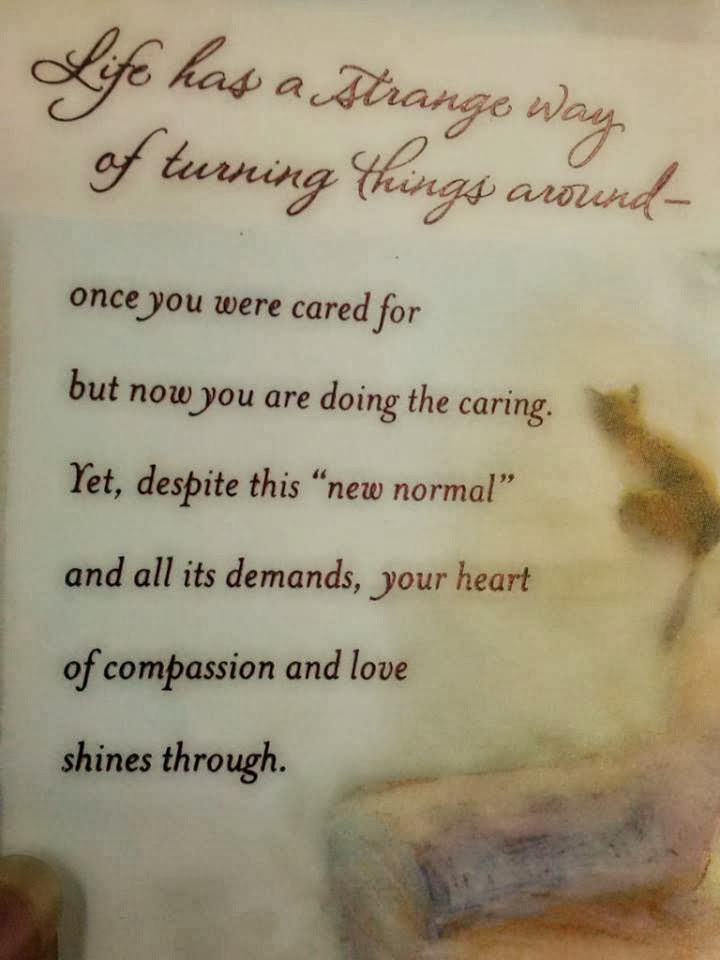 Life has a strange way of turning things around - once you were cared ...