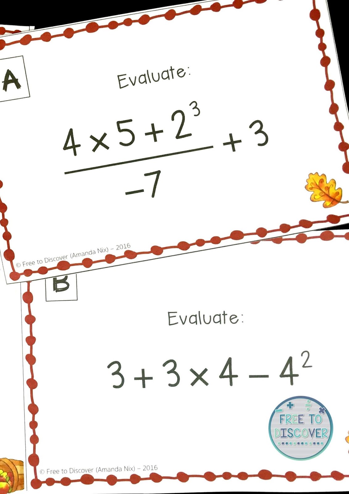 Self-Checking Math Activities | Free to Discover