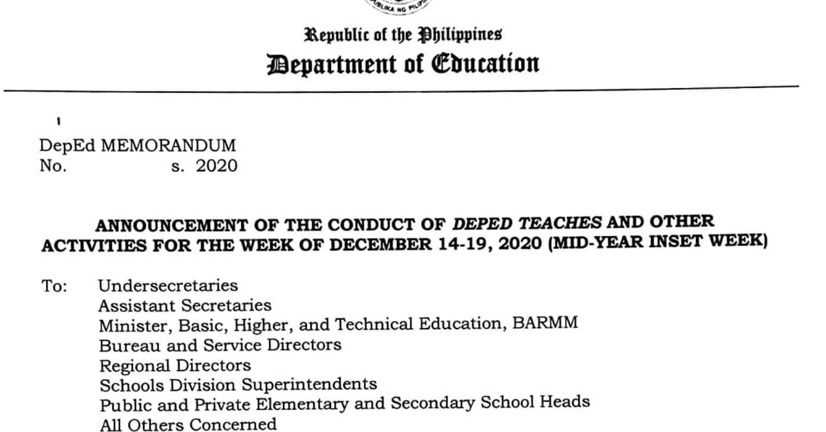 DepEd announces the conduct of DepEd Teaches and other activities from ...