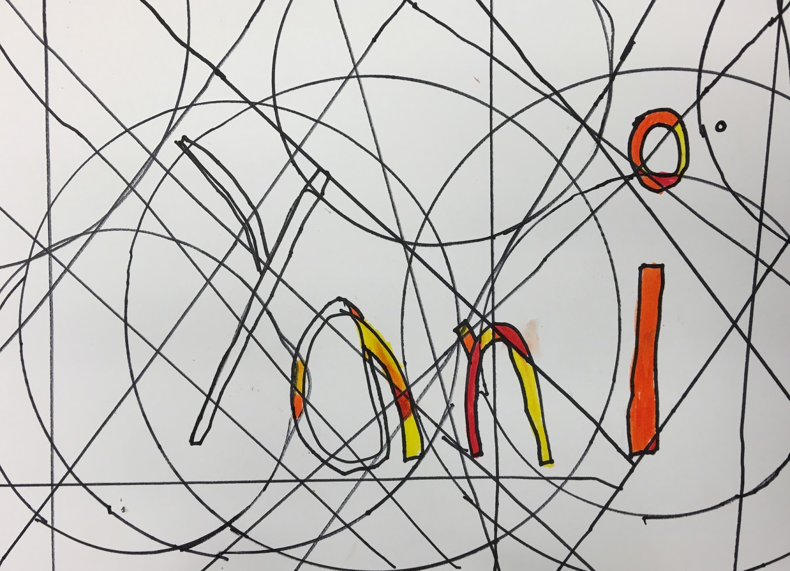 Art Room Blog: 2nd Grade Name Lines, Circles, Warm and Cool...