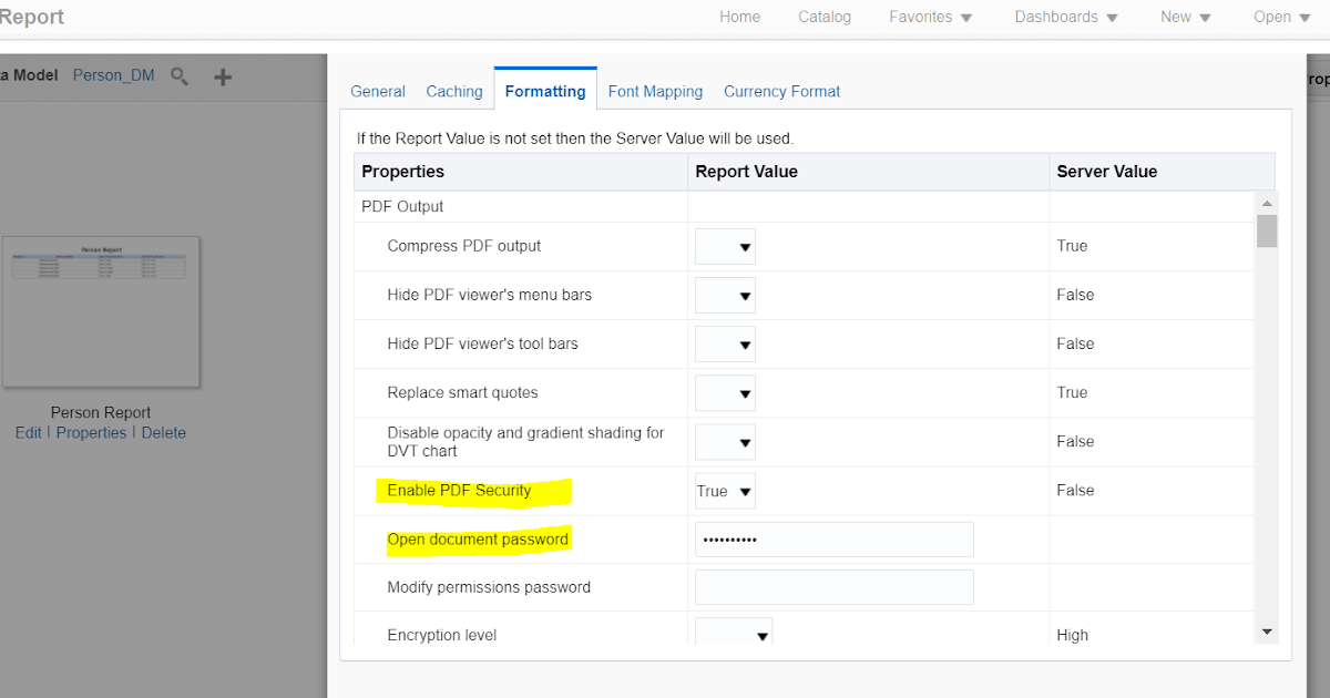 Password Protected BIP Report Output (Part-1)