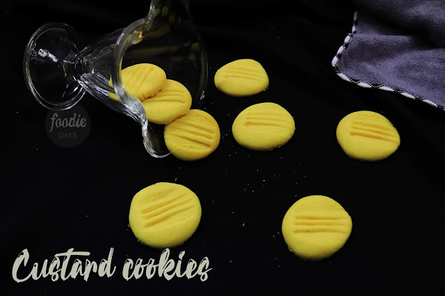 Custard Cookies | Vanilla Custard biscuits