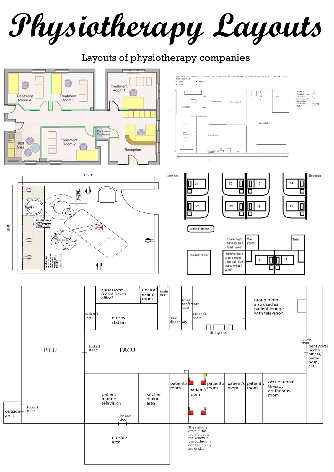 IPC- Ians's Physio Company (Major Project DES509): Physiotherapy Layouts