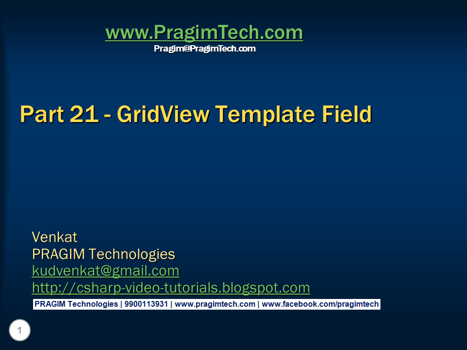 Sql Server Net And C Video Tutorial Part 21 Gridview Template Field