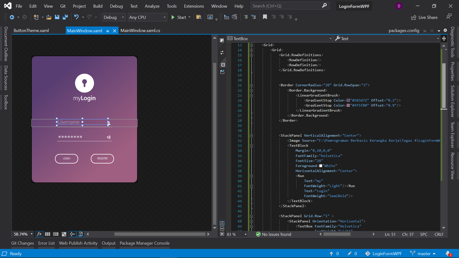 Login Form with WPF .NET Framework