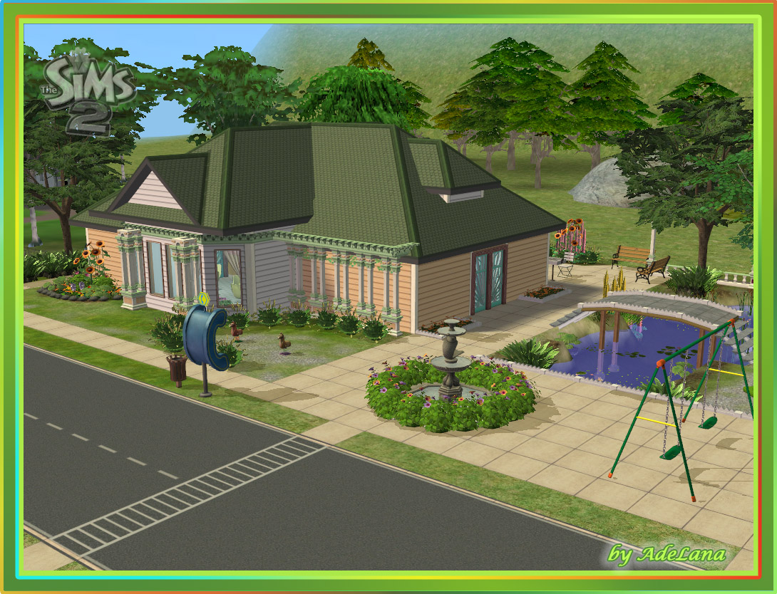 My Sims city block: "Цвета радуги" кафе (The Sims 2)