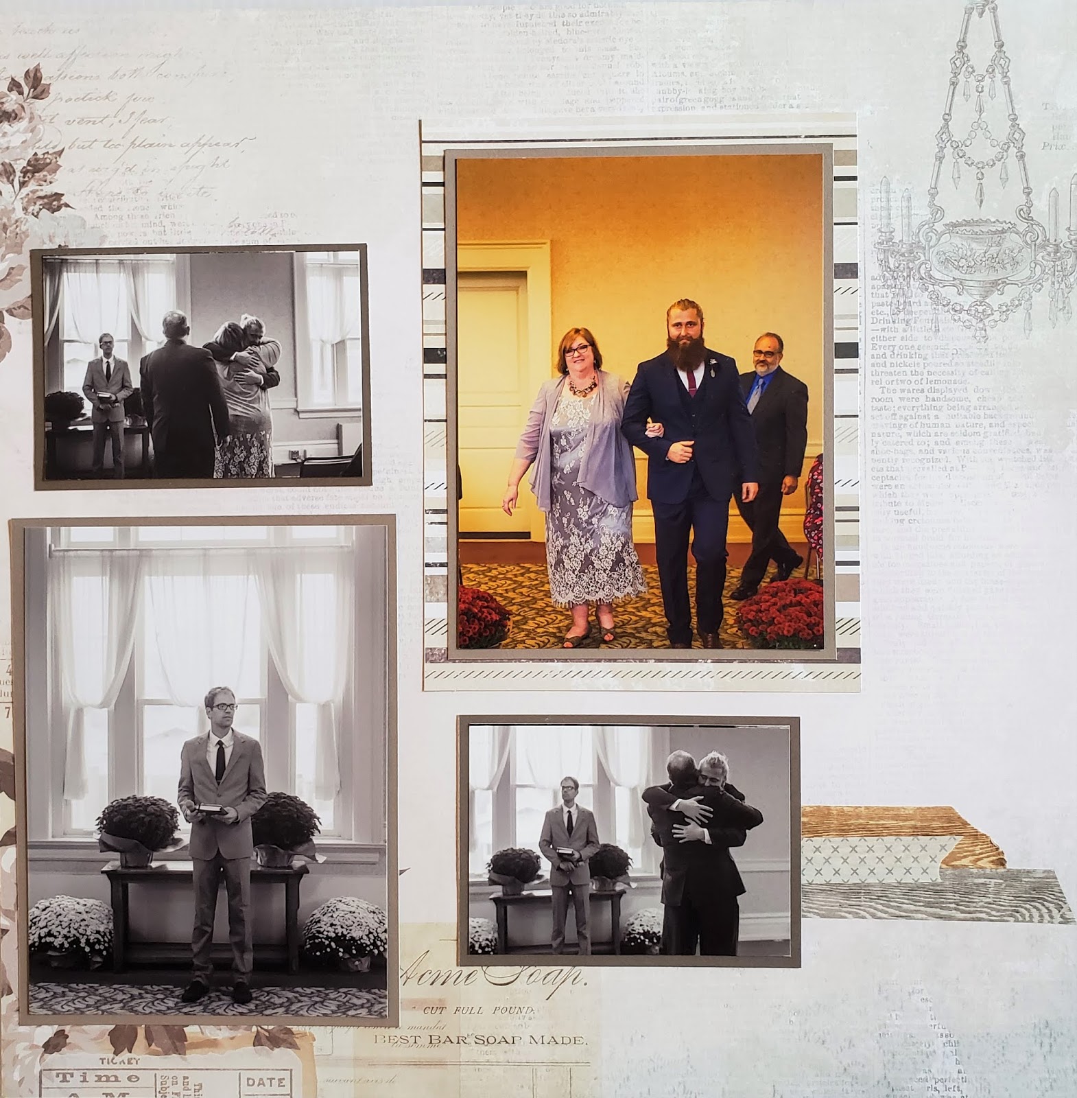 Random Memories: "We Gather Together" - Two Page Wedding Scrapbook Layout