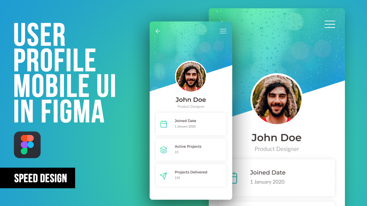 User Profile Mobile UI/UX in Figma - Speed Design
