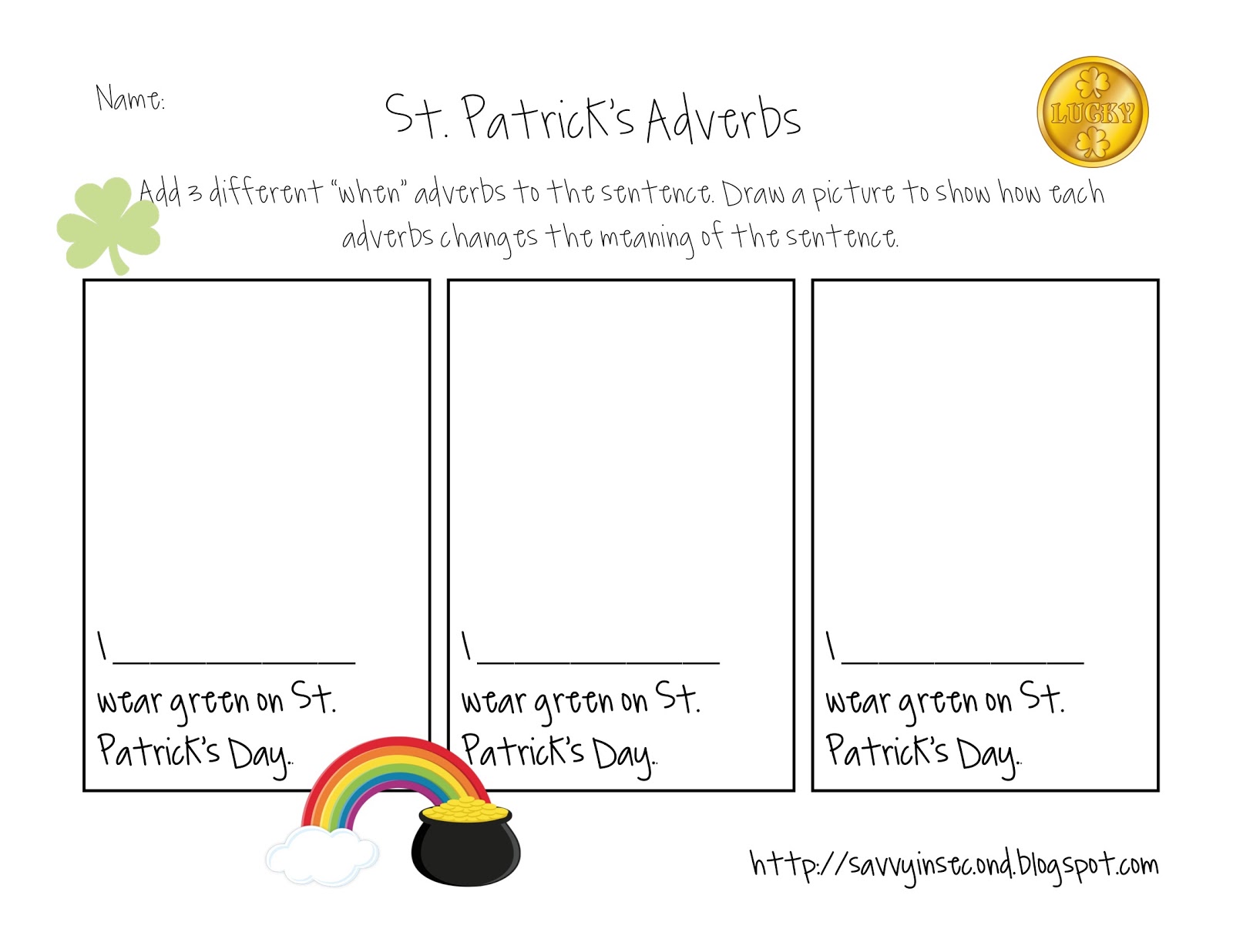 Savvy in Second: St. Patrick's Day Literacy Centers