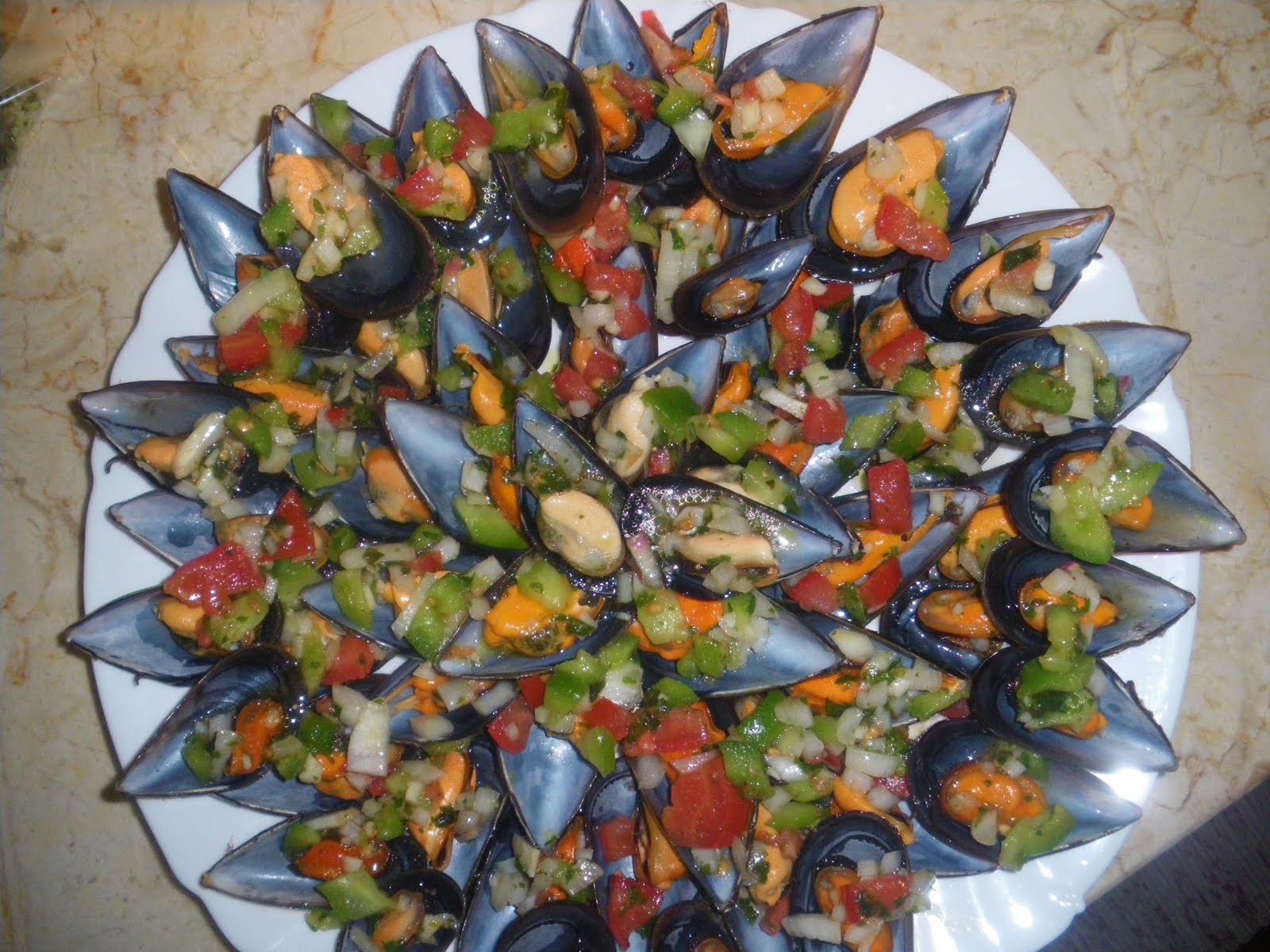 O que há pró jantar?: Mexilhão com vinagrete