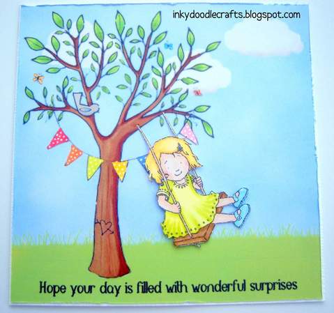 Jellypark Challenges: New digi stamps - beautiful tree and swing!