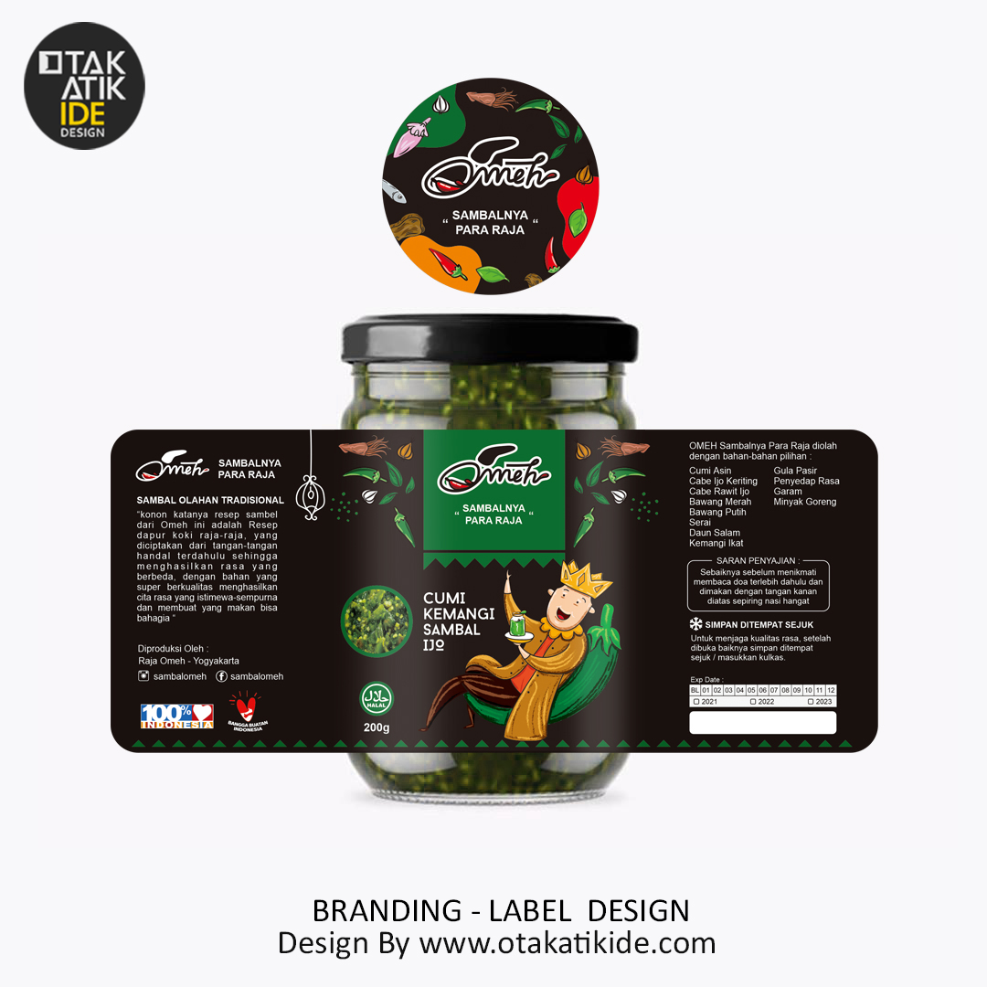 Jasa Desain label Produk Sambal - Otakatikide | Jasa Desain Logo, Jasa ...