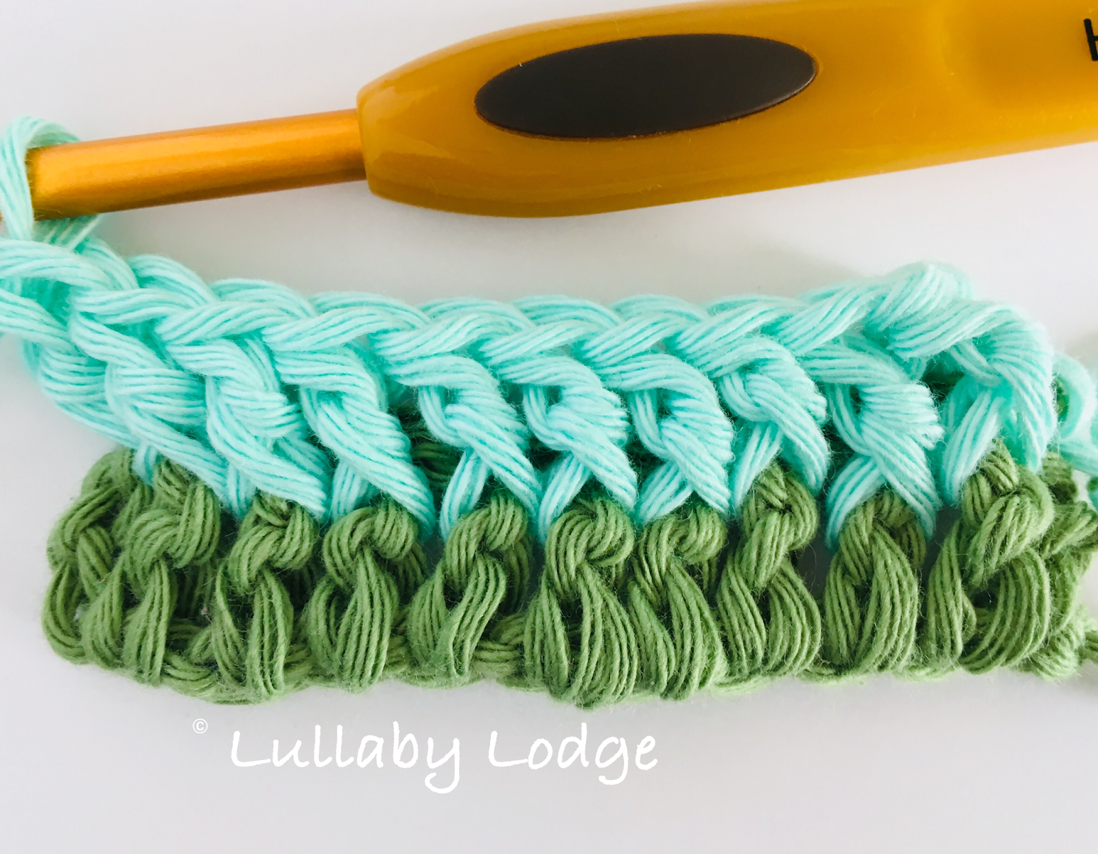 Lullaby Lodge: Learn how to crochet front post & back post stitches, in ...