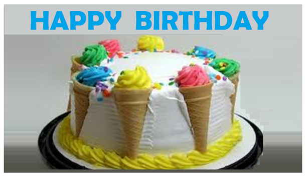 Birthday greeting card with ice cream cake - HBDAY.ART