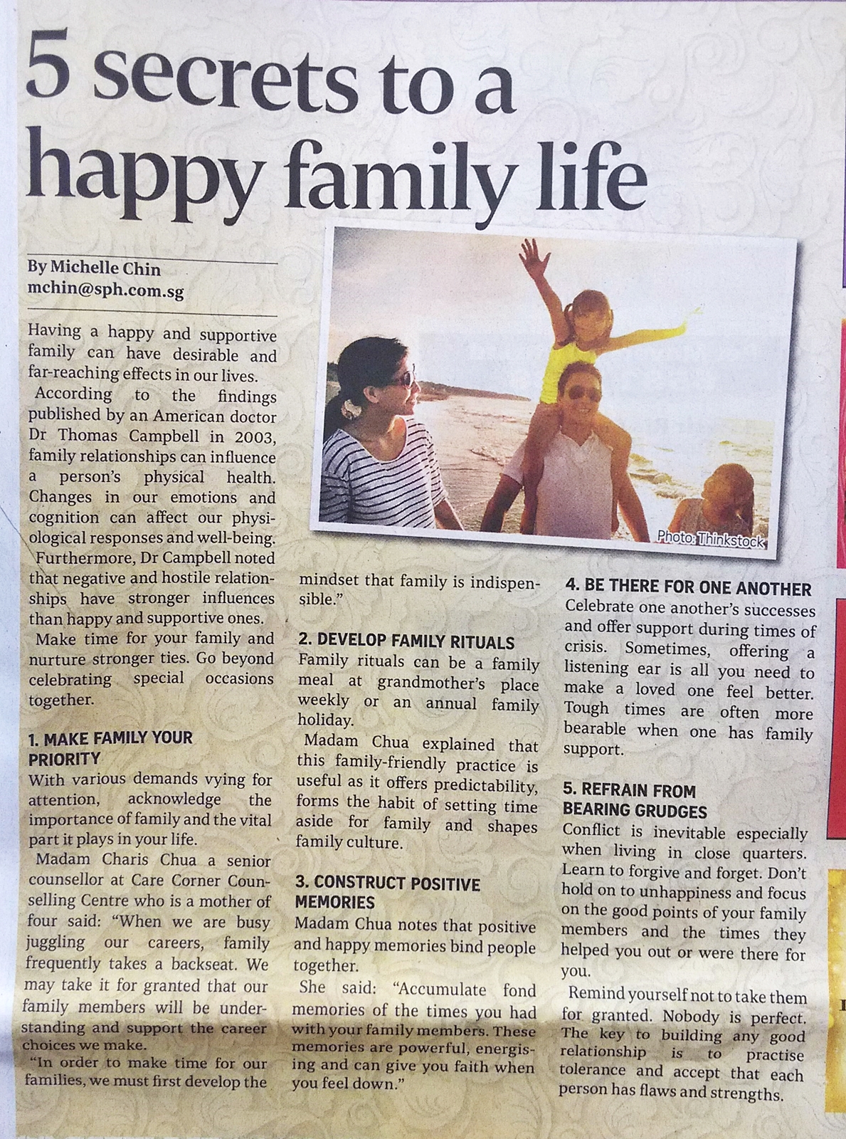 Newspapers Junkies: 5 secrets to a happy family life